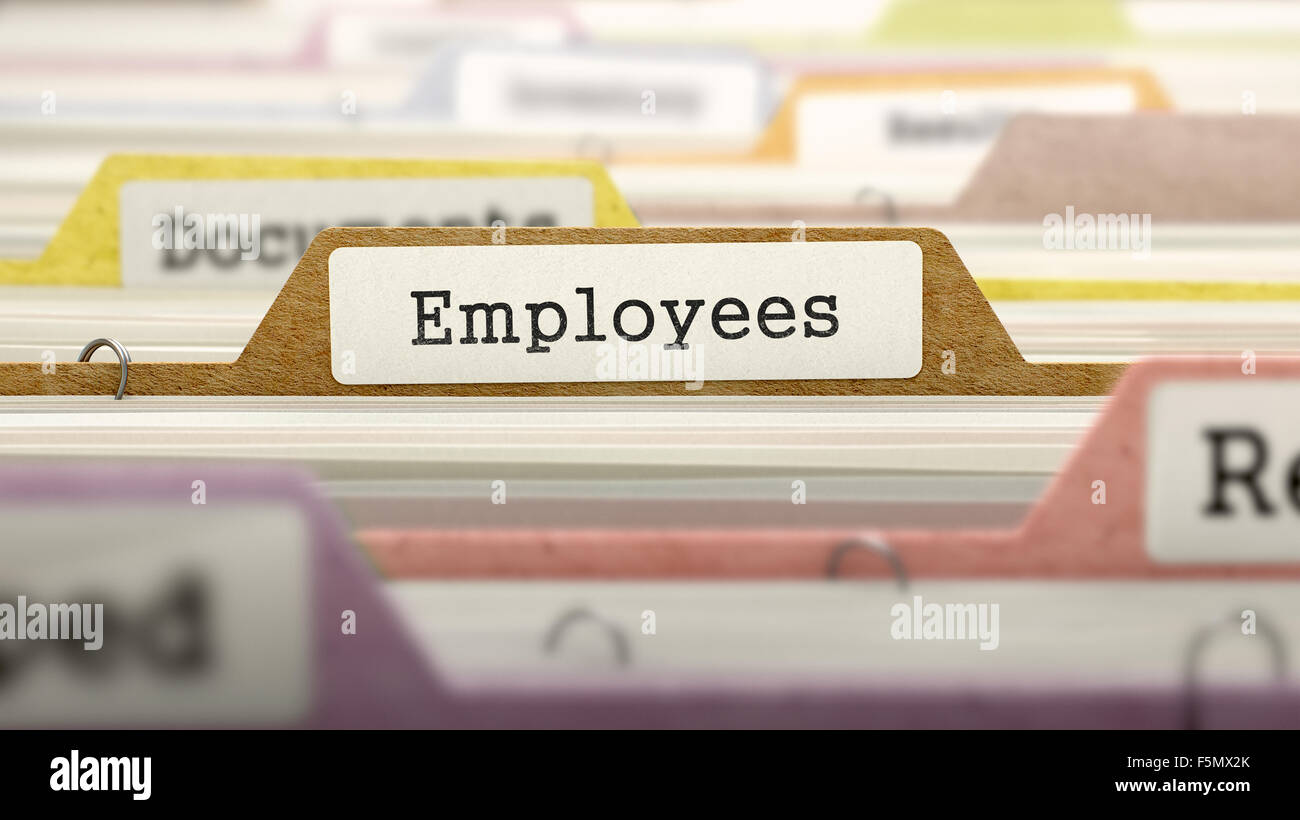 Employees Concept on File Label Stock Photo - Alamy