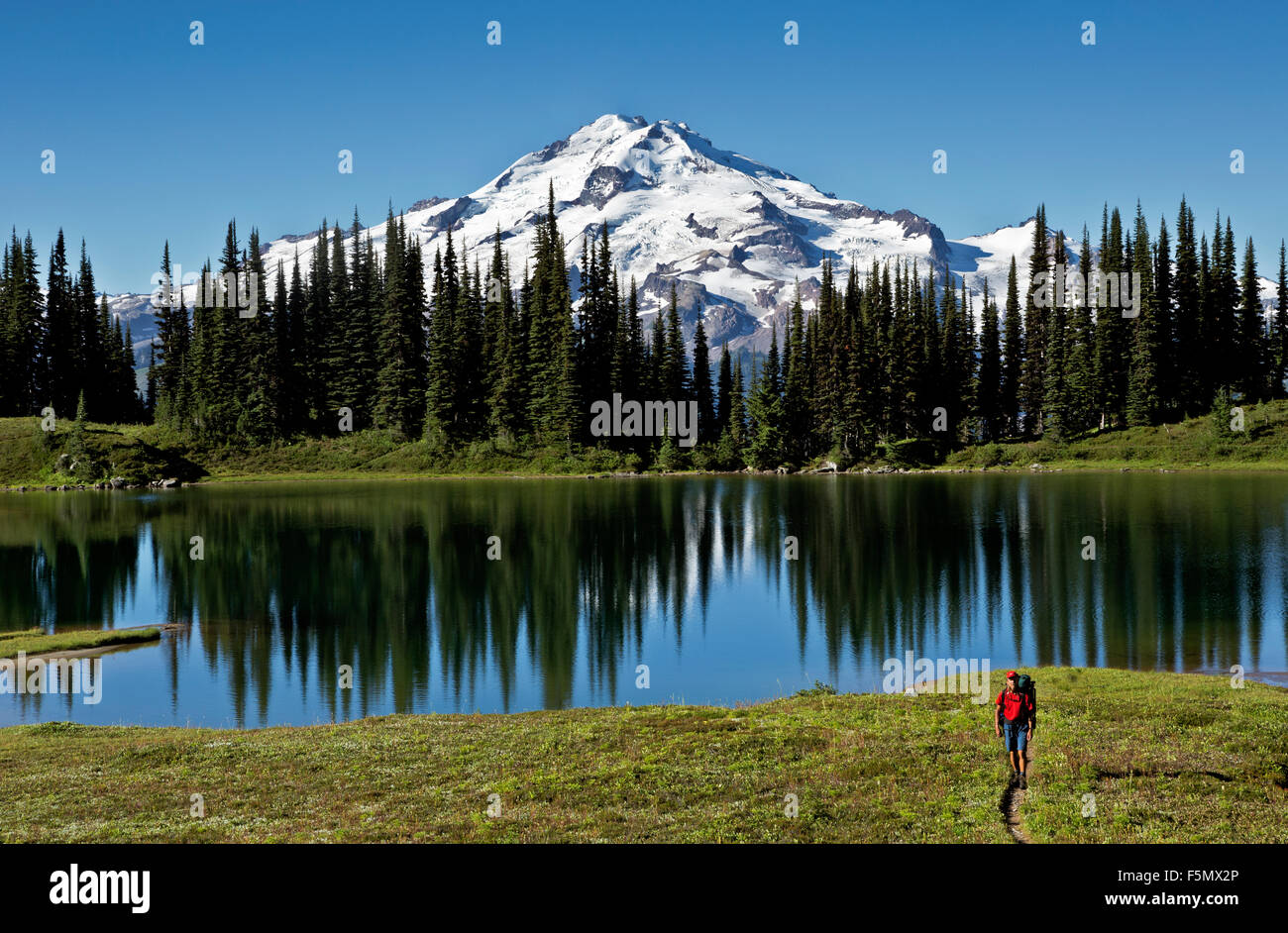 WA10892-00...WASHINGTON - Glacier Peak from Image Lake in the Glacier ...