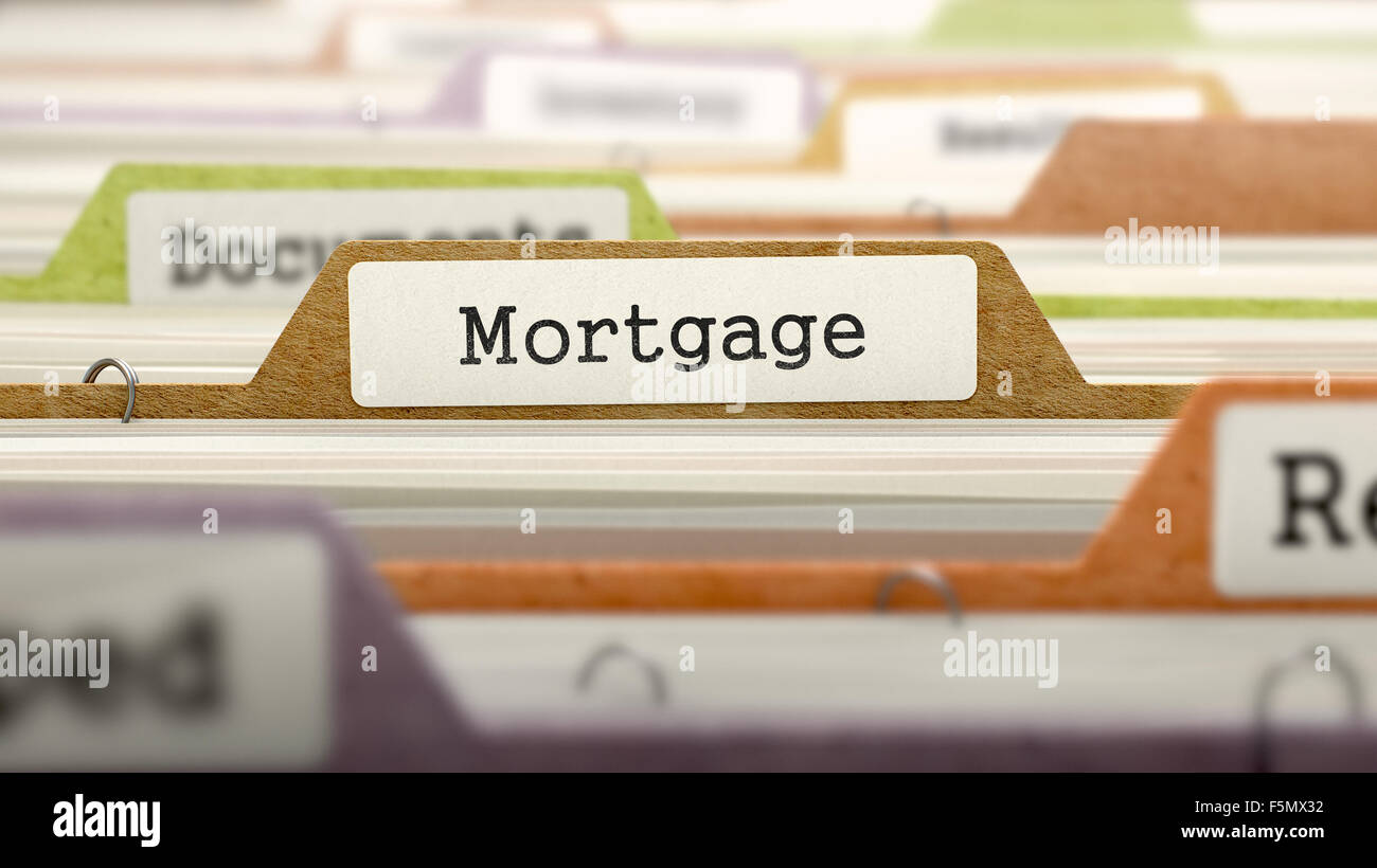 File Folder Labeled as Mortgage Stock Photo - Alamy