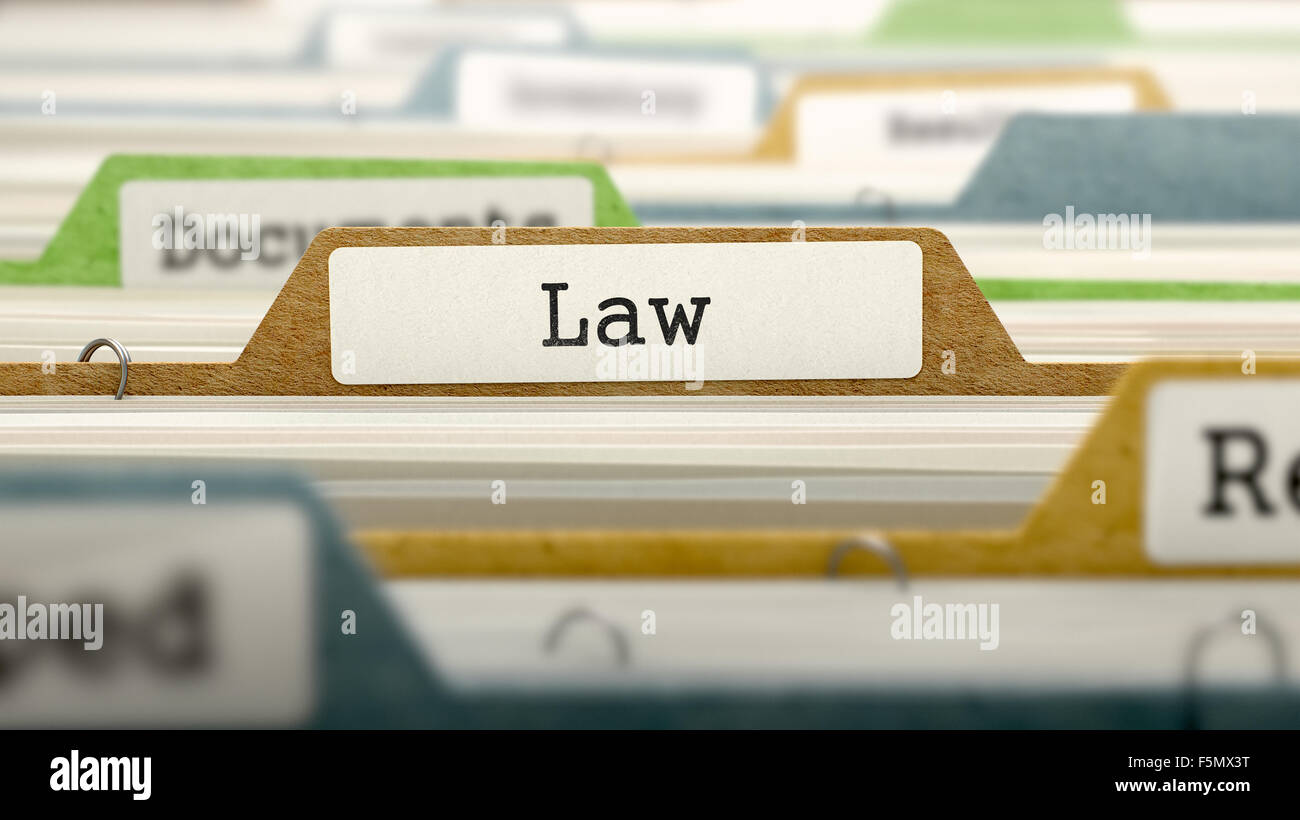 File Folder Labeled as Law Stock Photo - Alamy