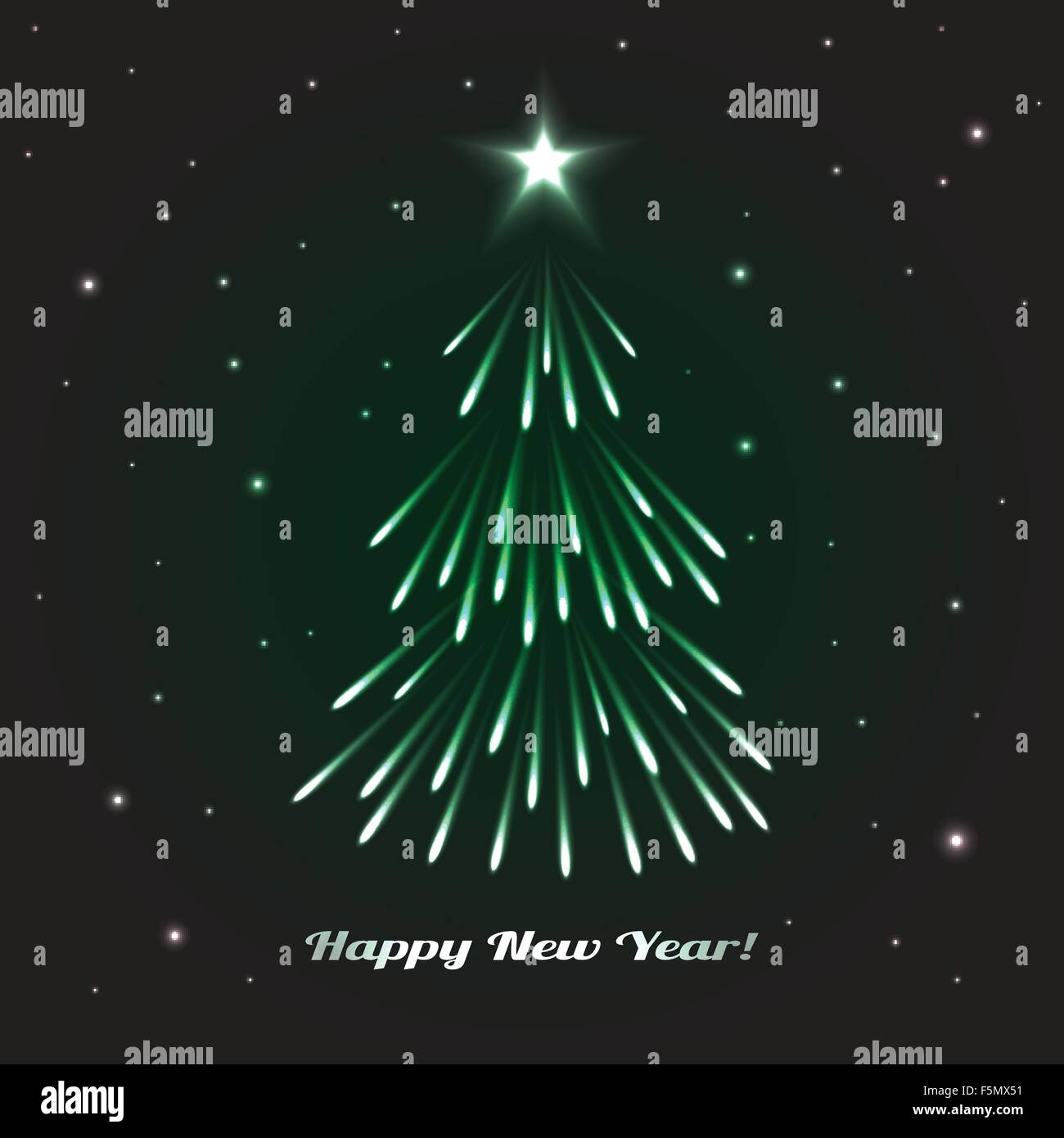Christmas tree green neon Stock Vector Images - Alamy