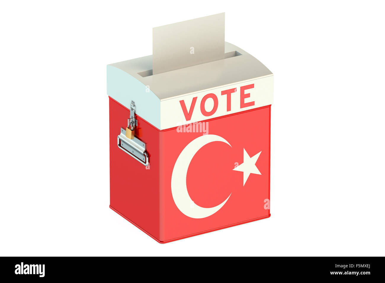 ballot box with flag of Turkey isolated on white background Stock Photo ...