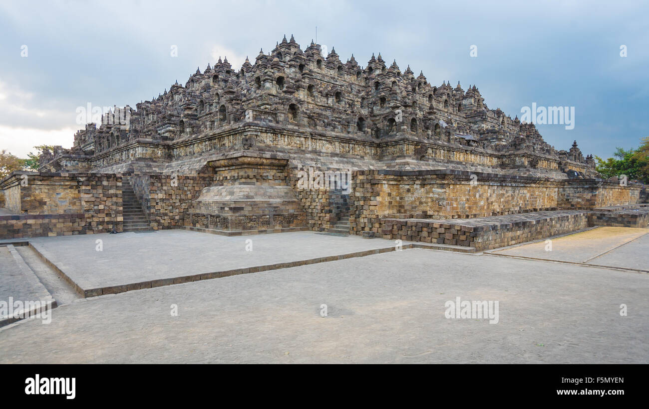 Ancient Borobudur Buddhist Temple, Java Island, Indonesia Stock Photo ...