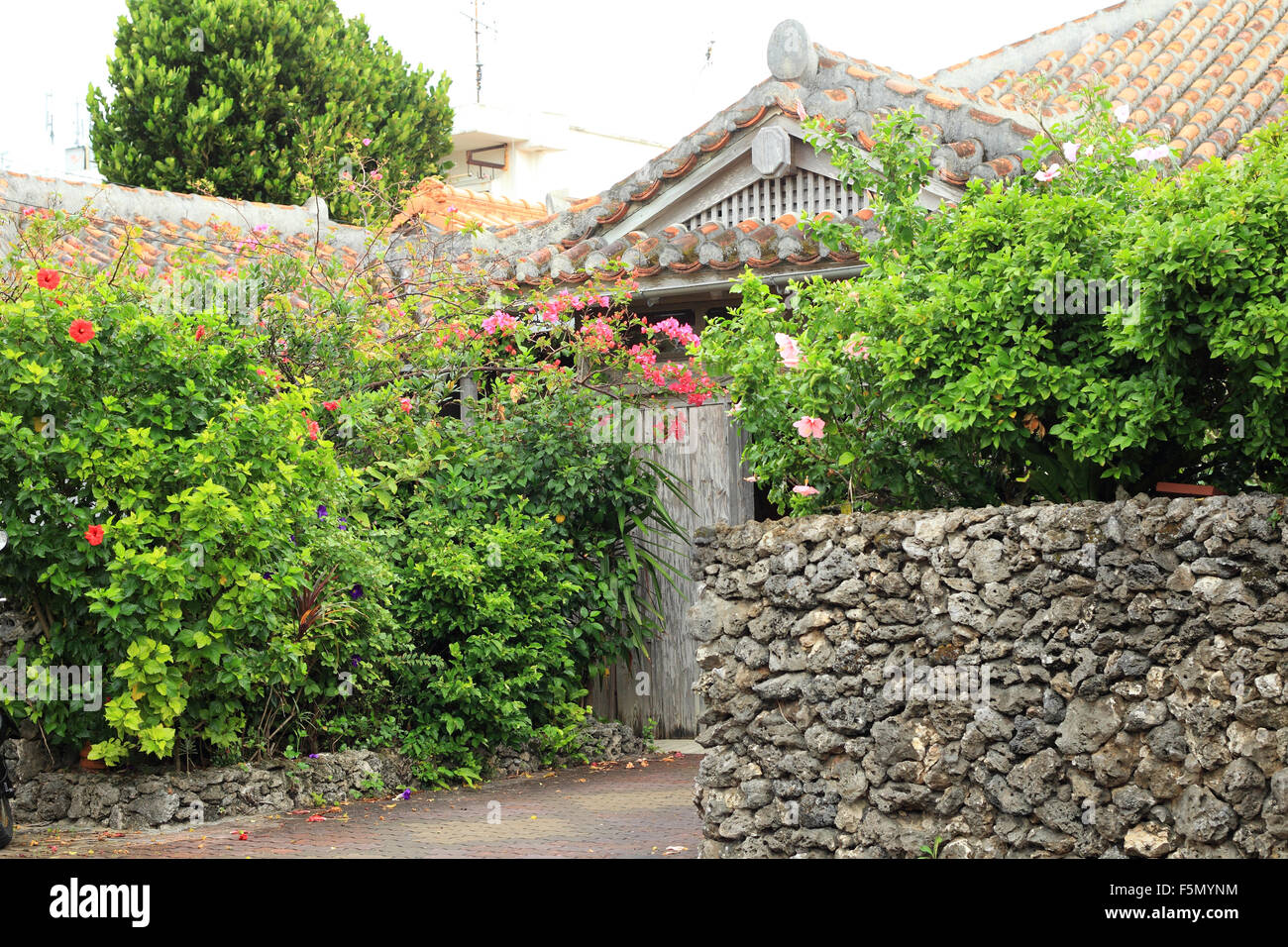 Stone House of Ishigaki Island, Yaeyana, Okinawa, Japan Stock Photo - Alamy