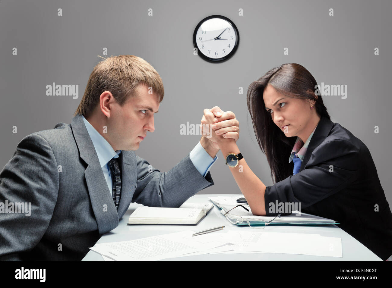 Competition between two people at work Stock Photo - Alamy