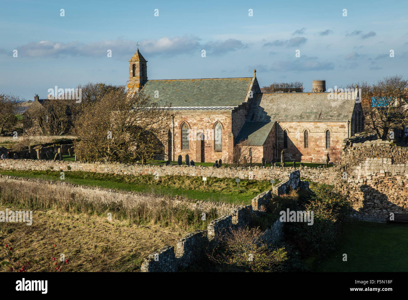 St Mary The Virgin Parish Church on the Holy Island in Northumberland ...