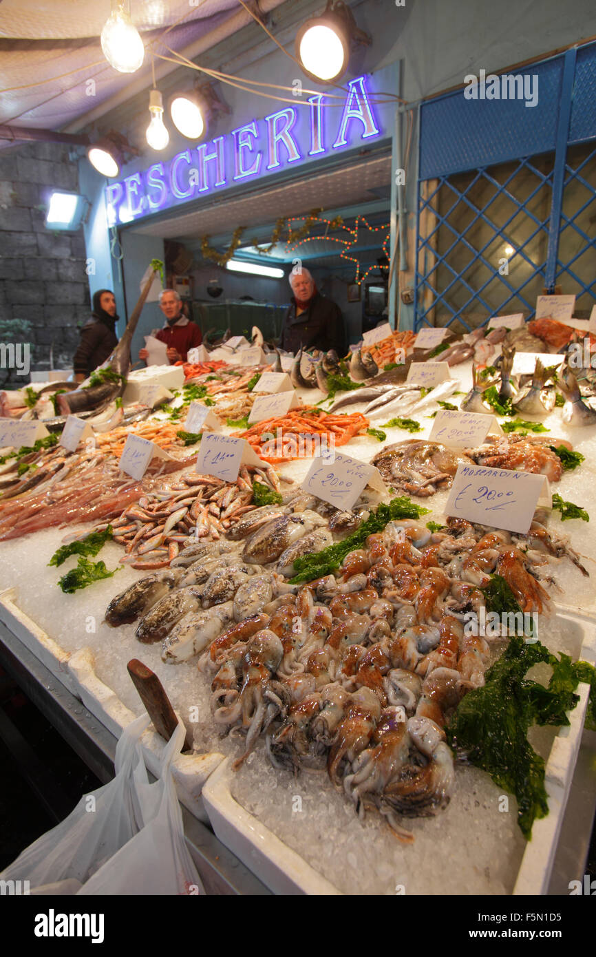 Fish market in Naples, Italy Stock Photo - Alamy