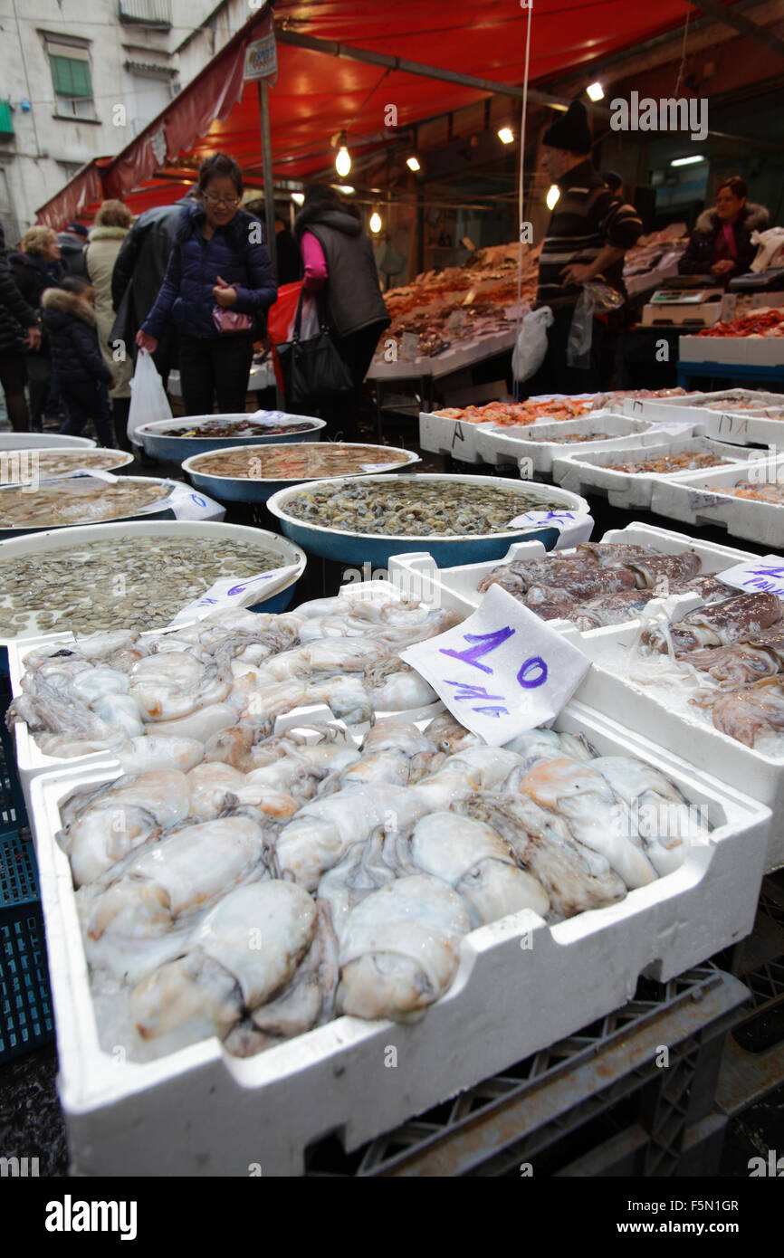 Fish market in Naples, Italy Stock Photo - Alamy