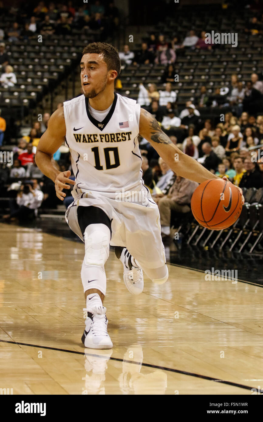 Winston-Salem, NC, USA. 6th Nov, 2015. Devin Thomas (2) of the Wake ...