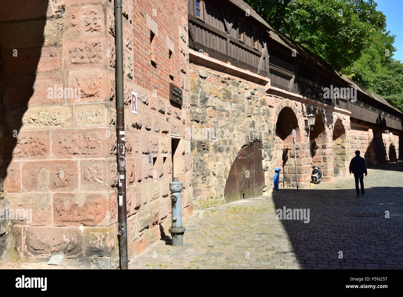 Town wall in Nuremberg (Nürnberg), Germany Stock Photo - Alamy