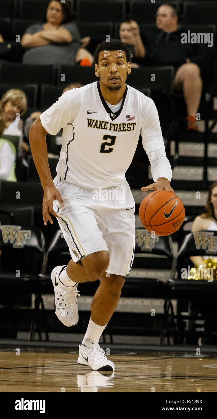 Winston-Salem, NC, USA. 6th Nov, 2015. Devin Thomas (2) of the Wake ...