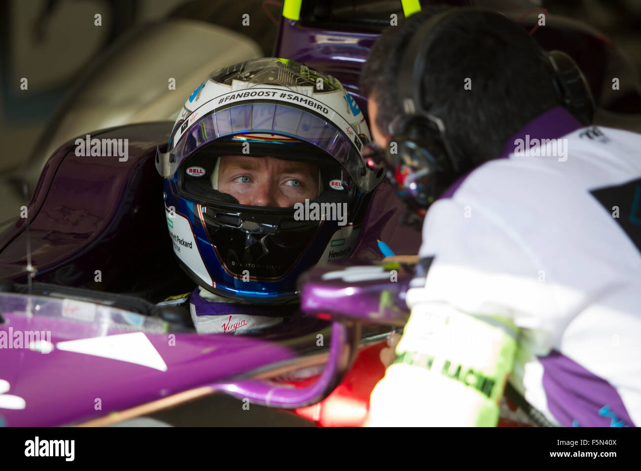 Putrajaya, Malaysia – November 7, 2015 : Sam Bird of Team Virgin Racing ...