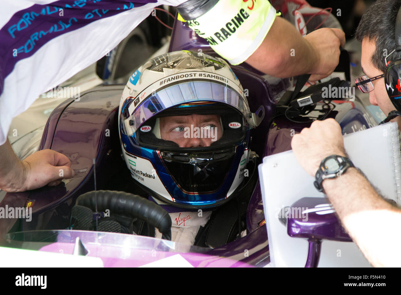 Putrajaya, Malaysia – November 7, 2015 : Sam Bird of Team Virgin Racing ...