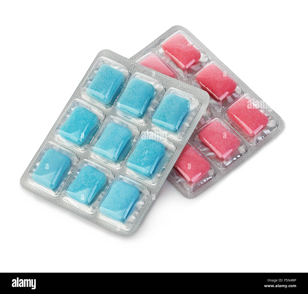 chewing gum in blister close-up on a white background Stock Photo - Alamy
