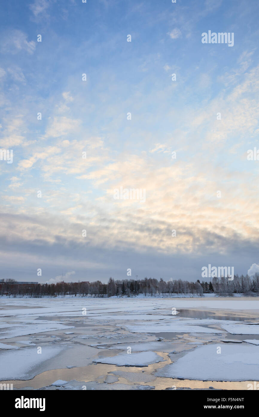 Ice covered lake at sunrise hi-res stock photography and images - Alamy
