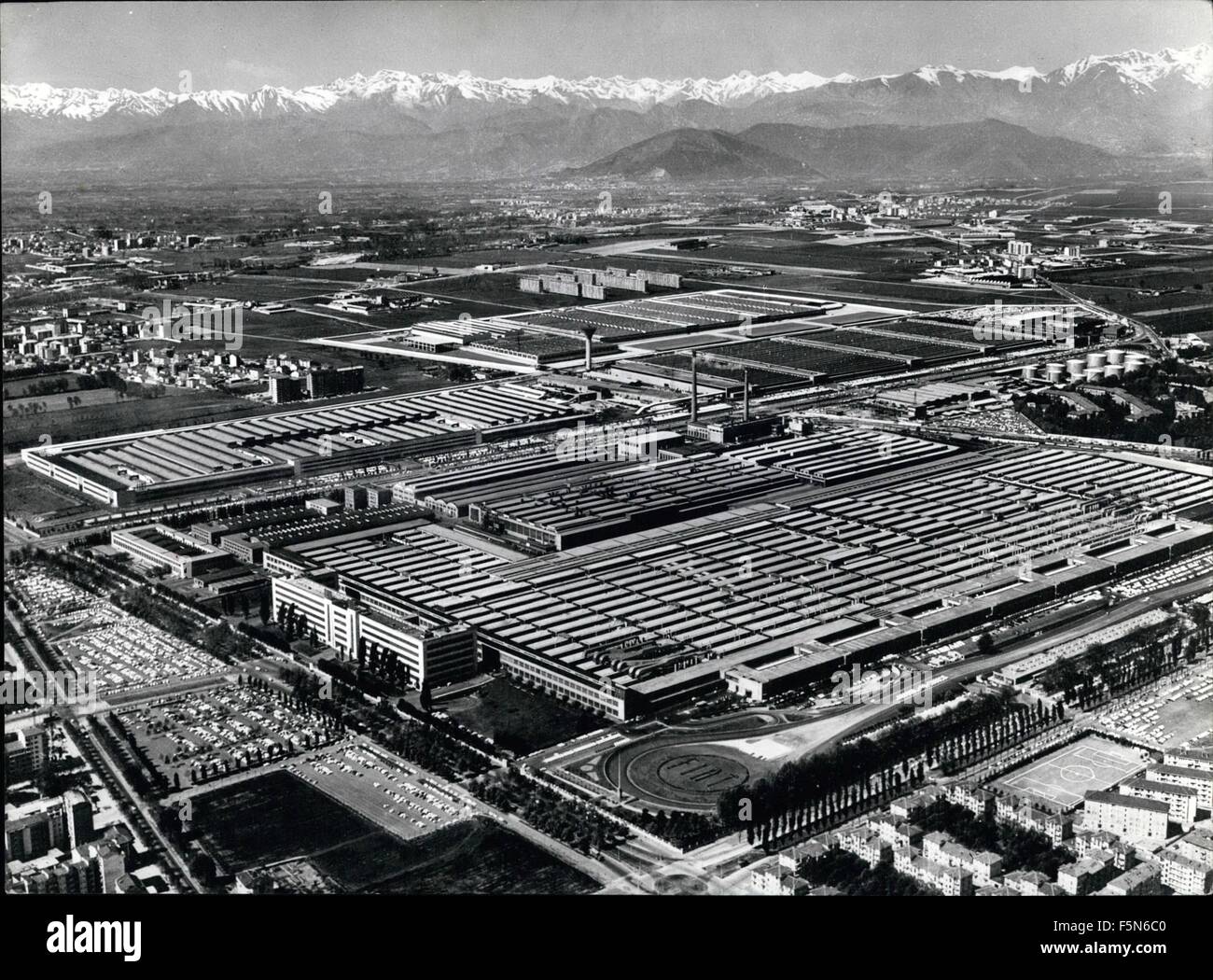 1972 - Birds eye view of the Fiat Mirafiori Car Complex in Turin with ...