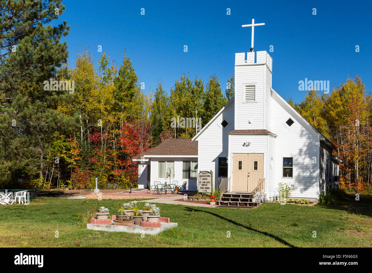 Bassett Congregational Church near Brimson, Minnesota USA Stock Photo ...
