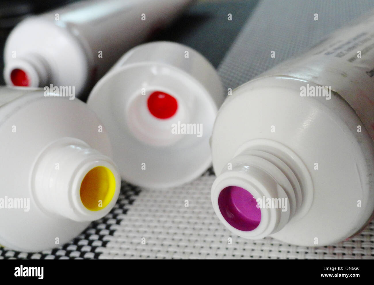 Acrylic Color Tubes with open cap Artist's color Stock Photo - Alamy