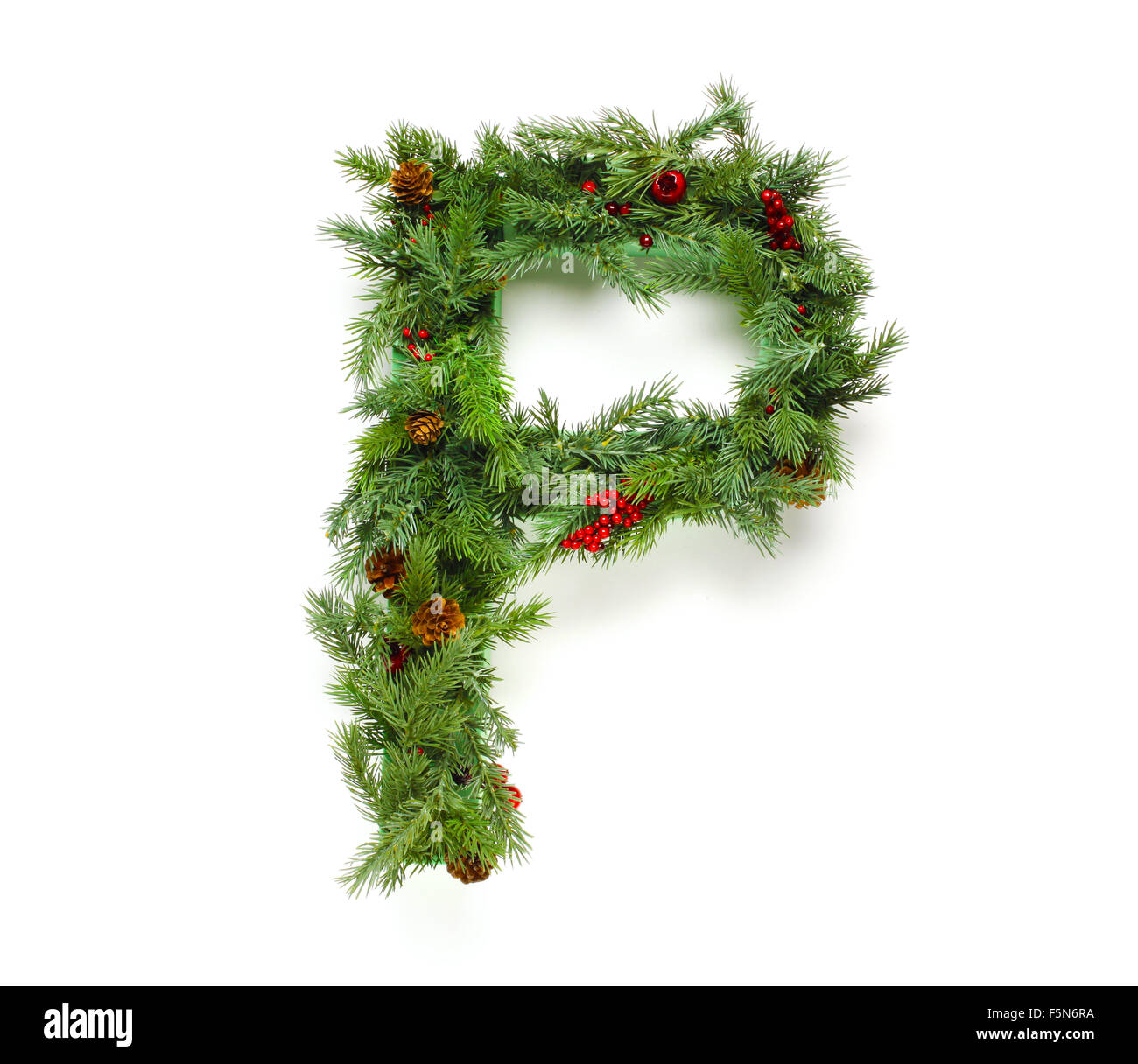 Christmas letters alphabet or font made of pine branches Stock Photo ...