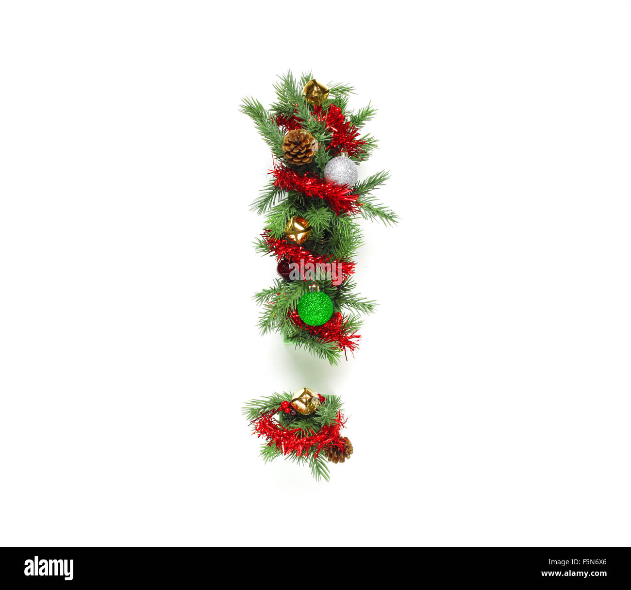 Collection of decorated Christmas tree letters and numbers Stock Photo ...