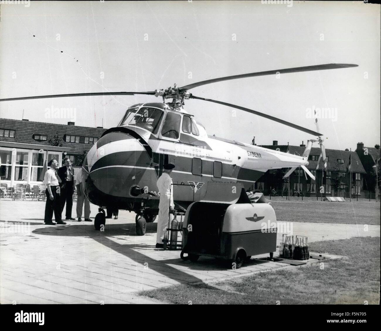 1972 - Europe helicopter service in action: Halt for refueling at ...