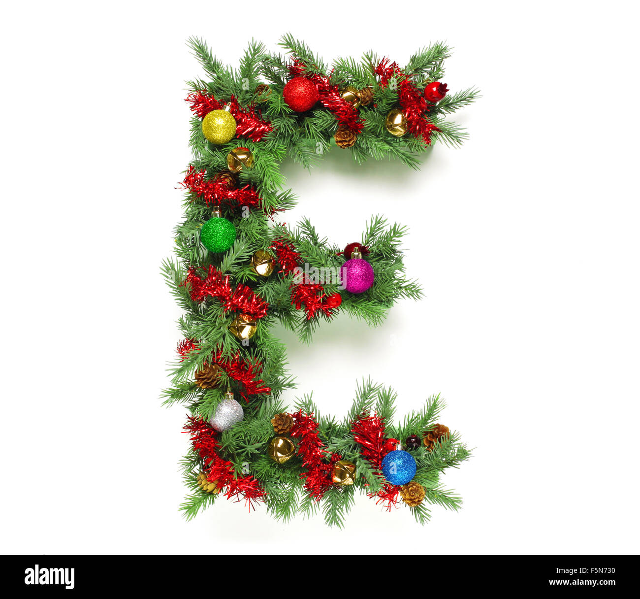 Collection of decorated Christmas tree letters and numbers Stock Photo ...