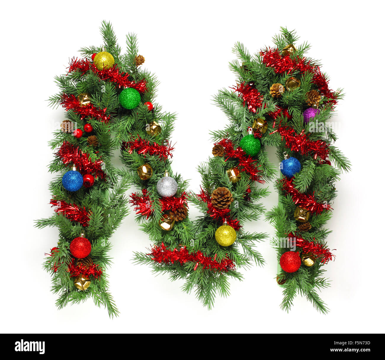 Collection of decorated Christmas tree letters and numbers Stock Photo ...