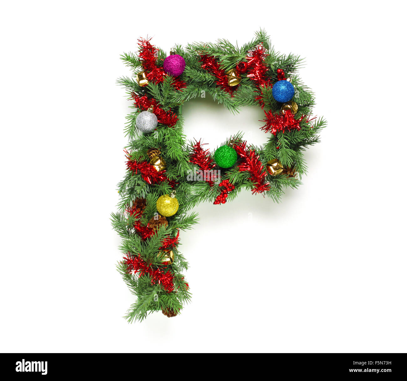 Collection of decorated Christmas tree letters and numbers Stock Photo ...