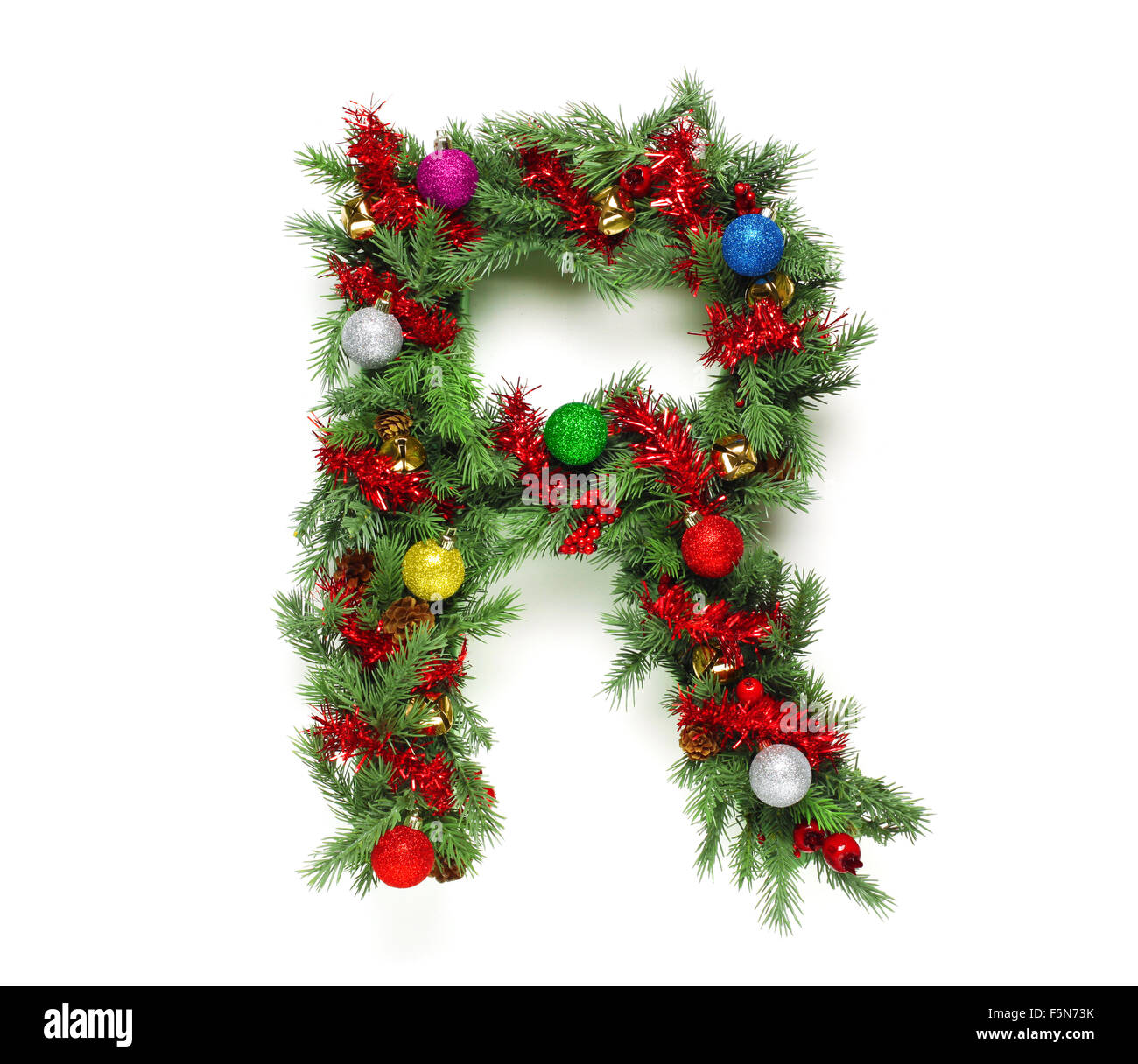 Collection of decorated Christmas tree letters and numbers Stock Photo ...