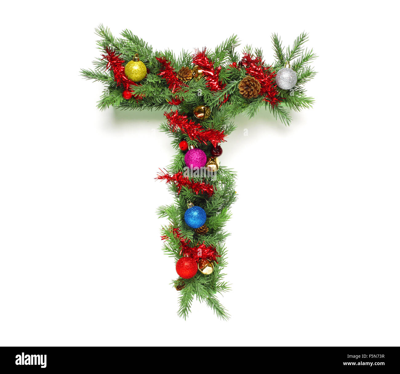 Collection of decorated Christmas tree letters and numbers Stock Photo ...