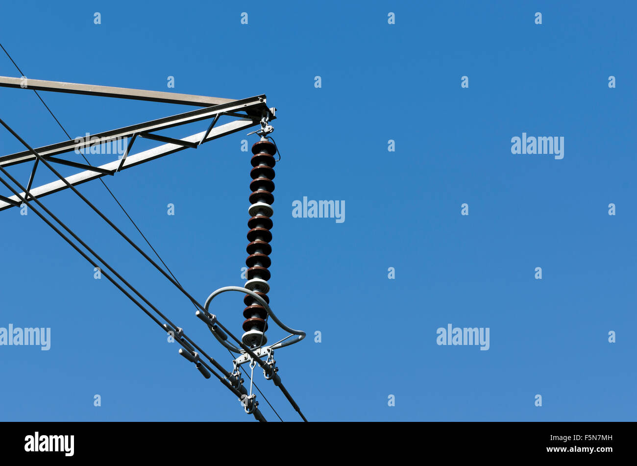 Isolation of high voltage lines from the metallic post, photo from the ...