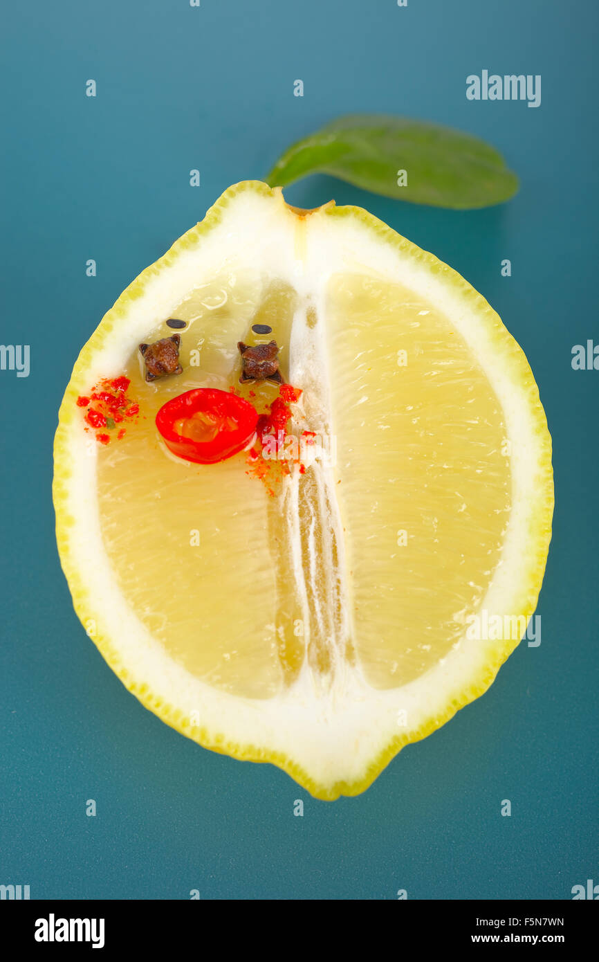 Funny food-lemon with face Stock Photo - Alamy