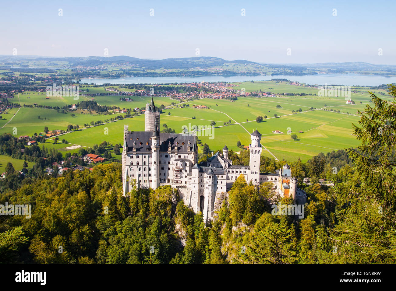 Famous Neuschwanstein castle in Germany, Bavaria, built by King Ludwig ...