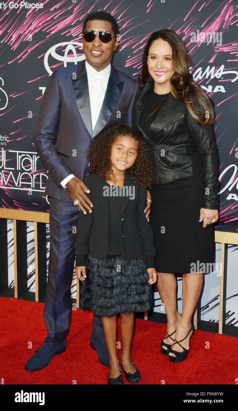 Las Vegas, Nevada, USA. 7th Nov, 2015. Singer Babyface and family ...