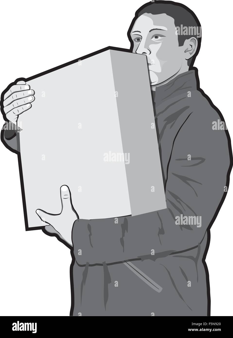 A vector illustration of a man with a parcel Stock Vector Image & Art ...