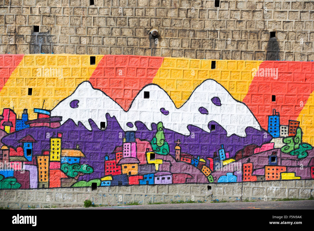 A mural on a wall in La Paz, Bolivia Stock Photo - Alamy