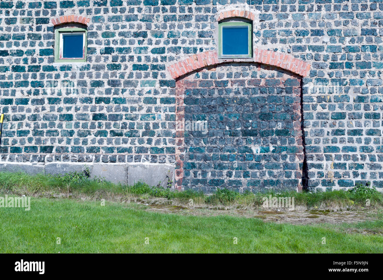 Outer wall made of iron slag, picture from a ironworks from the Nort of ...