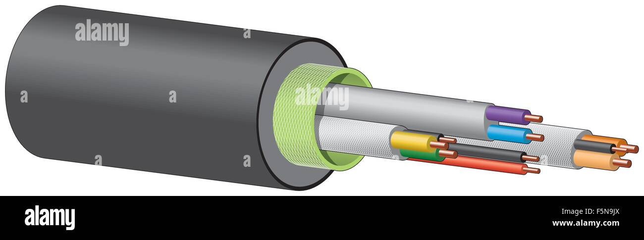 Vector image of electric cables Stock Vector Image & Art - Alamy