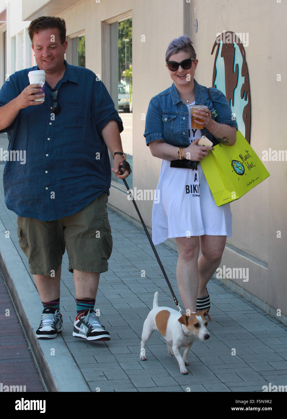 Kelly Osbourne goes shopping with a friend at Planet Blue in Malibu ...