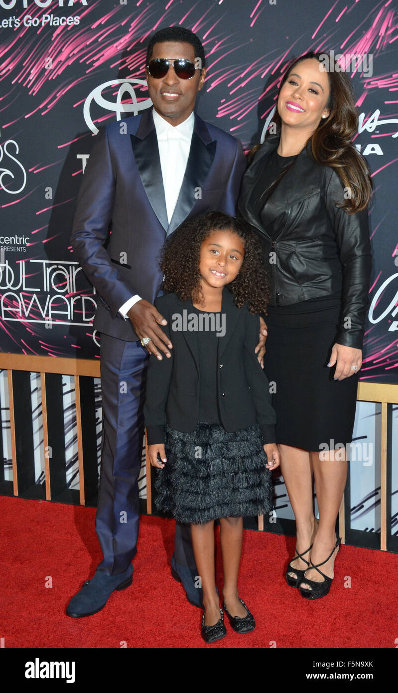 Las Vegas, Nevada, USA. 7th Nov, 2015. Singer Babyface and family ...