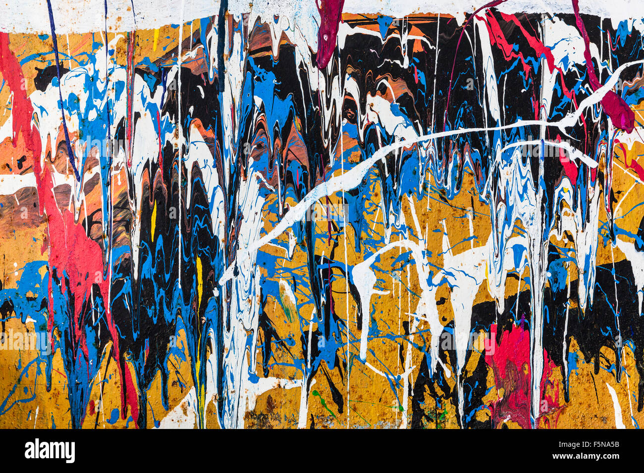 Dripping paint graffiti wall Stock Photo - Alamy