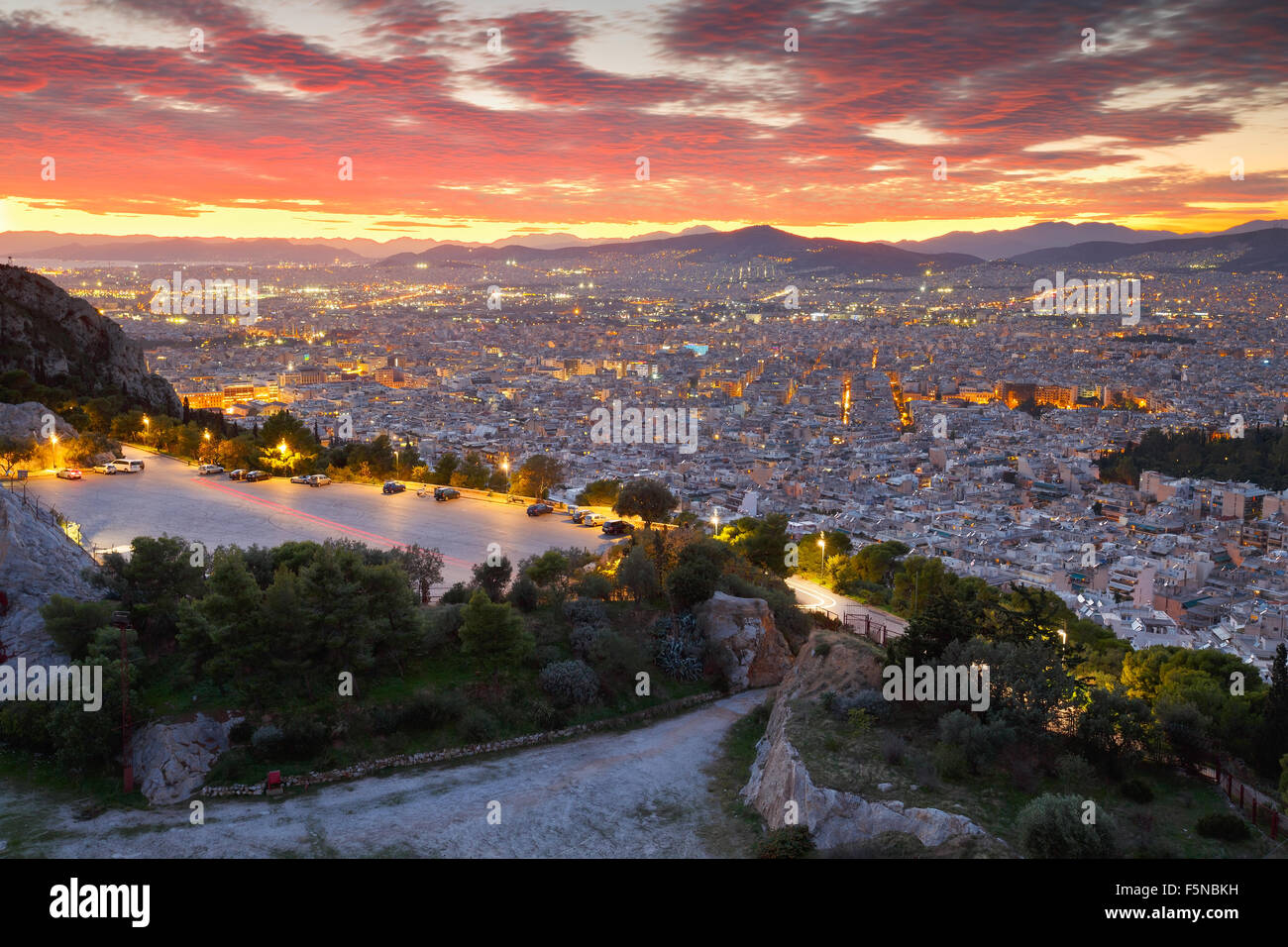 Athens And The Lycabettus Hill High Resolution Stock Photography and ...