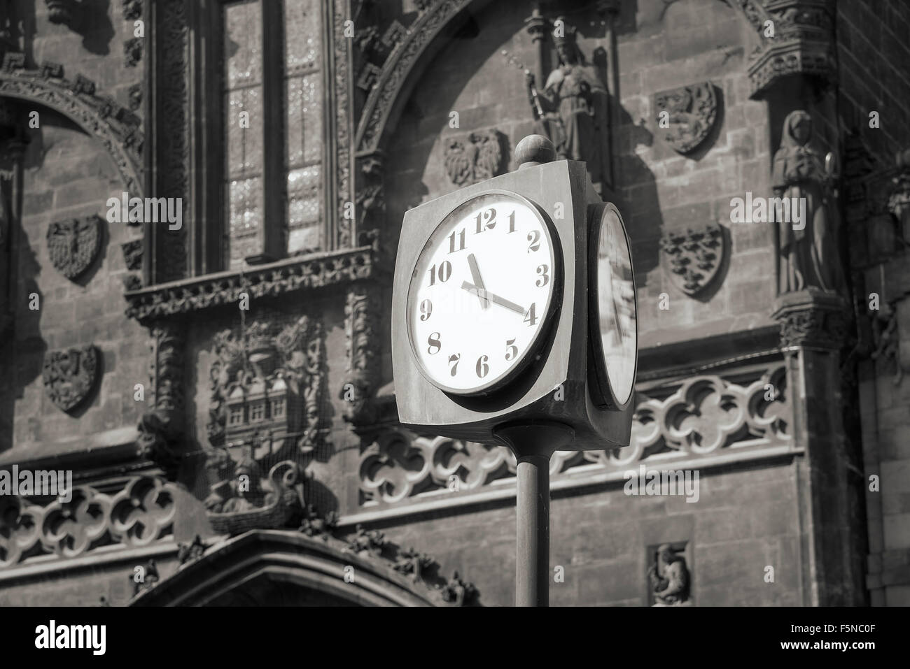 Street clock in europe Stock Photo - Alamy