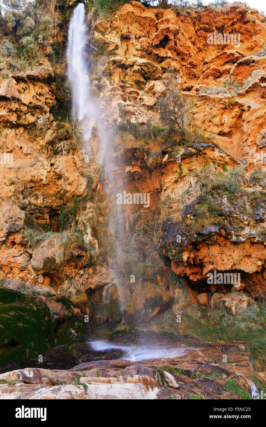 Waterfall at El Salto de la Novia in the Spanish town of Navajas Stock ...