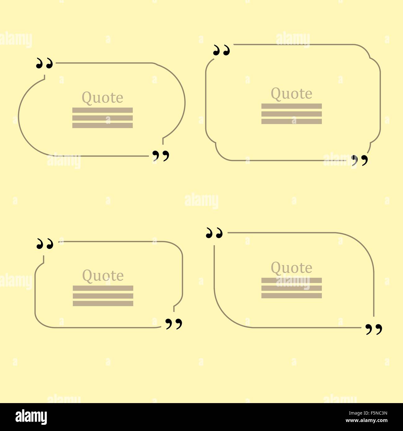 Quote Bubble. Set of Speech Bubbles Stock Vector Image & Art - Alamy