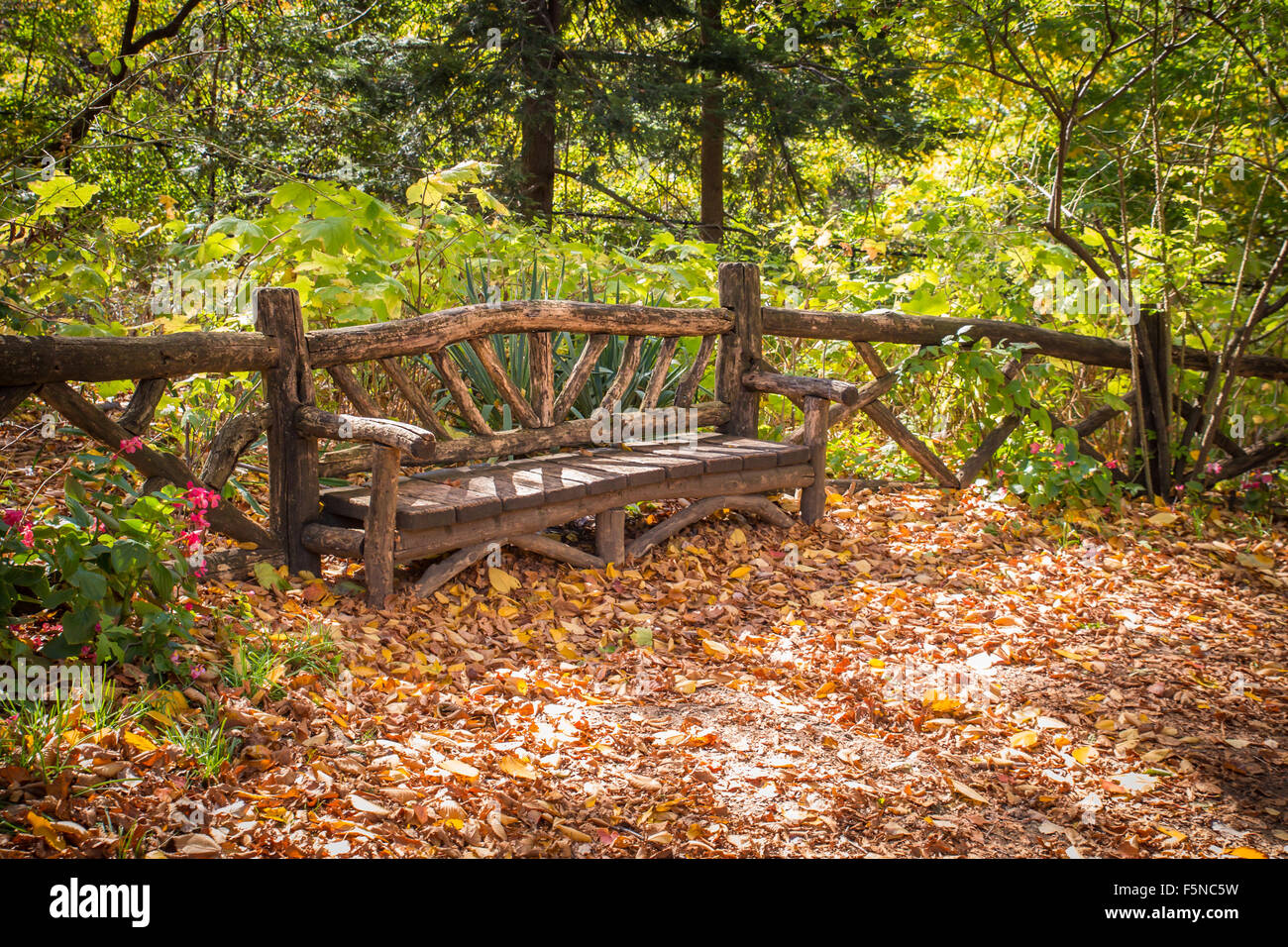 Central park rustic bench hi-res stock photography and images - Alamy