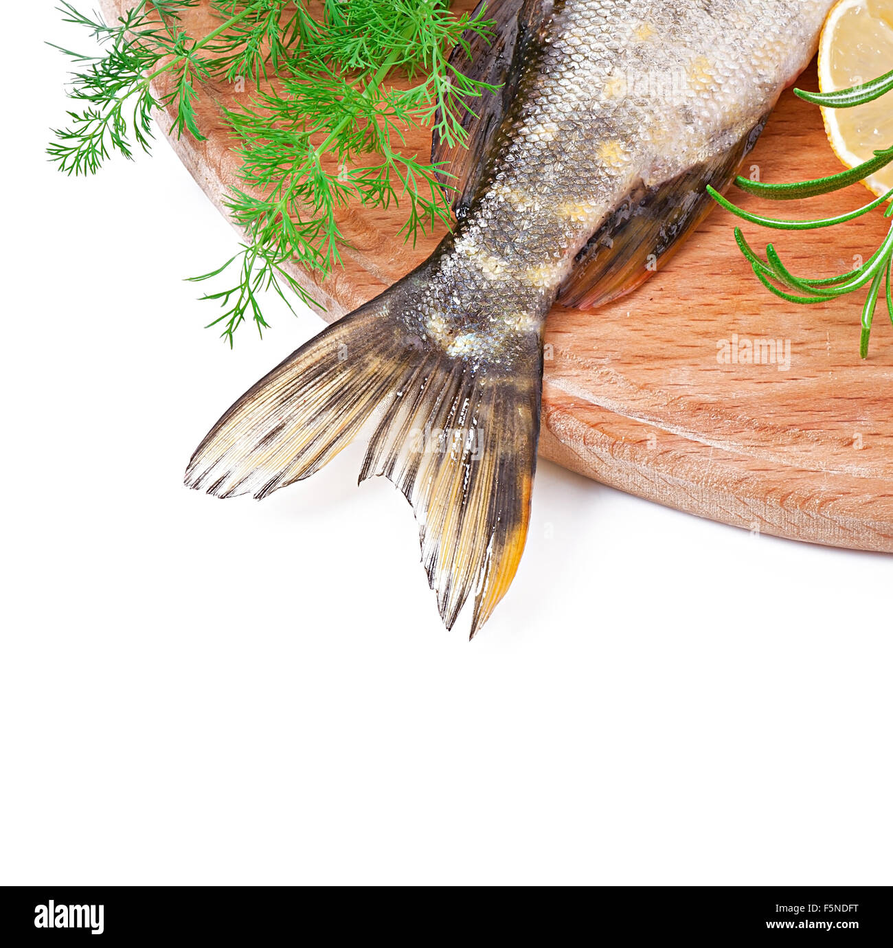 Tail fish isolated on white background Stock Photo - Alamy