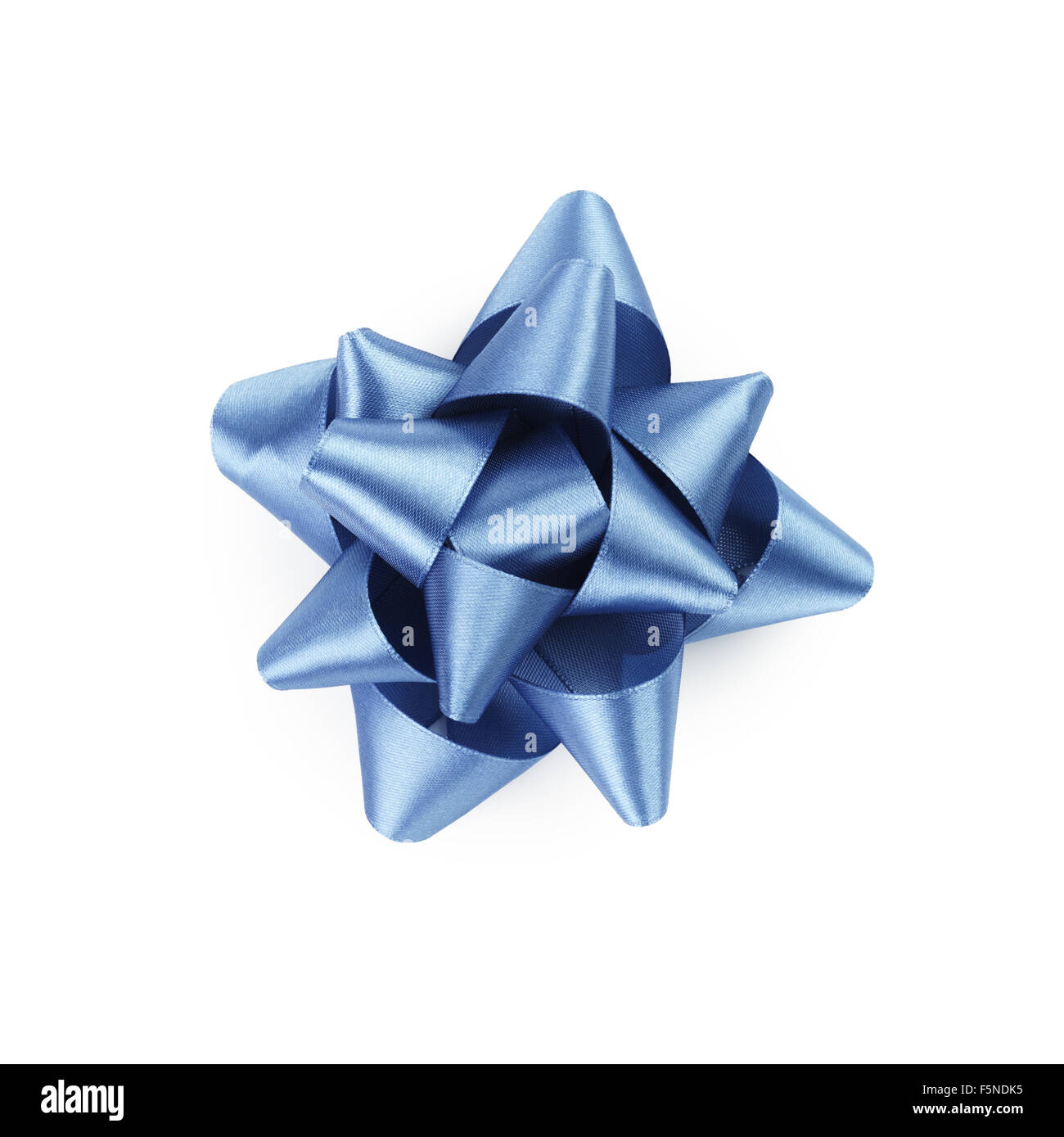 blue ribbon gift bow isolated on white Stock Photo - Alamy