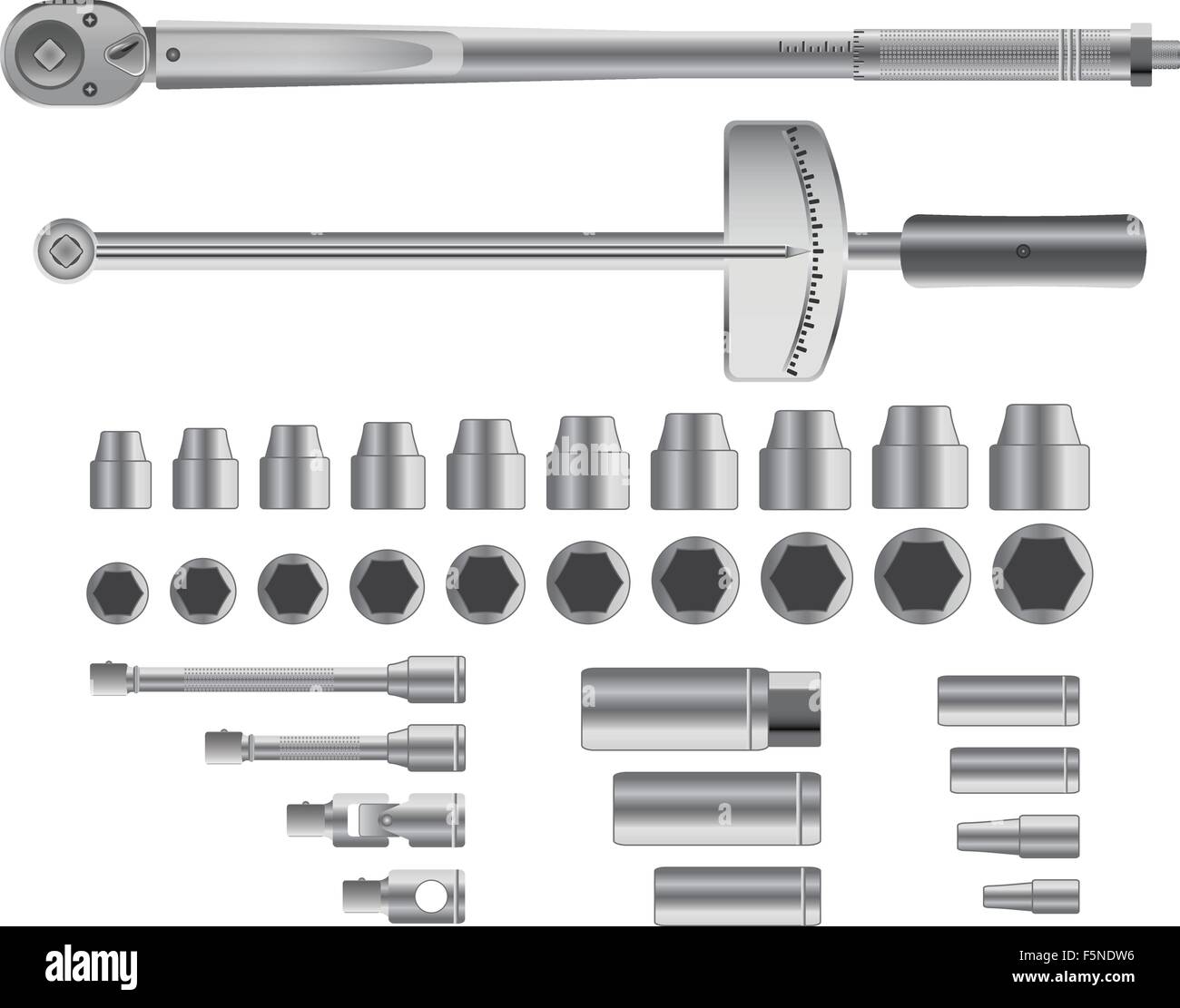 Torque wrenches isolated on white background Stock Vector Image & Art ...