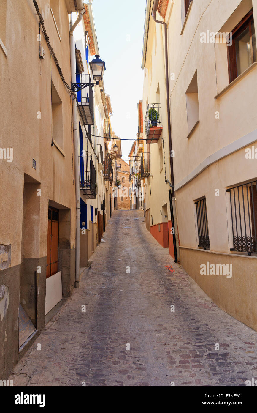Narrow street in the Medieval town of Segorbe, Spain Stock Photo - Alamy